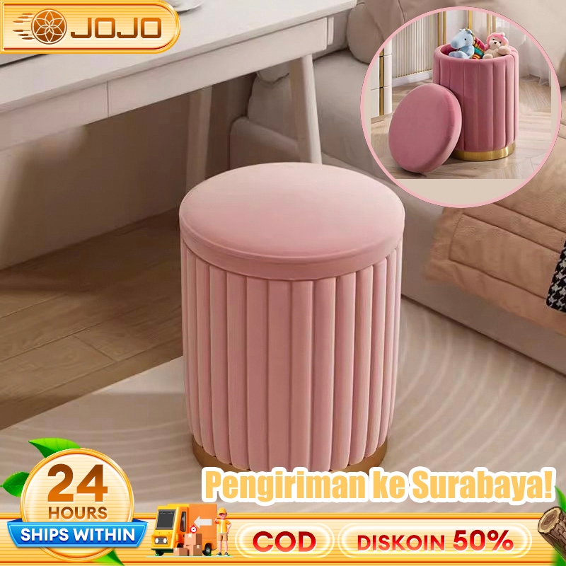 Jual Storage Makeup Stool Kursi Estetik Bangku Bulat Kursi Makeup Kursi ...