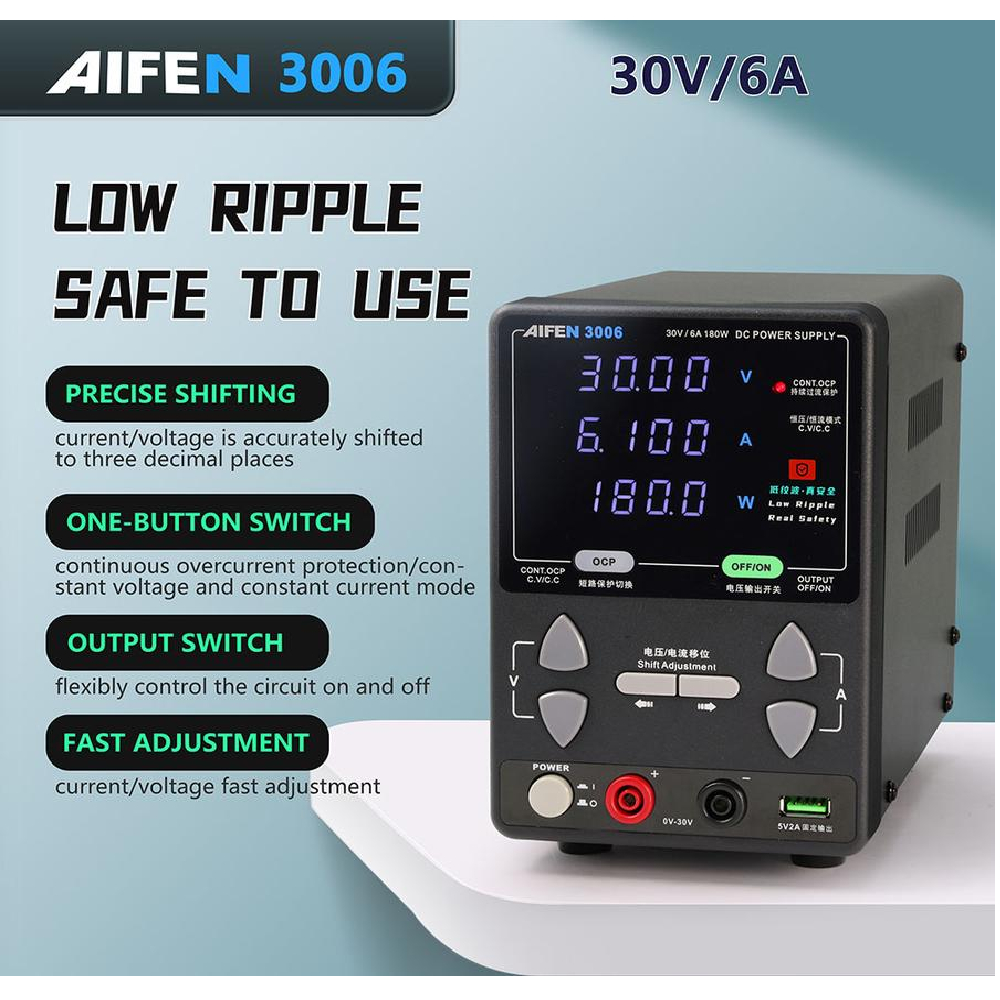Jual DC Power Supply AIFEN 3060 30V 6A Alat Penghancur Short Circuit Henpone Original | Shopee ...