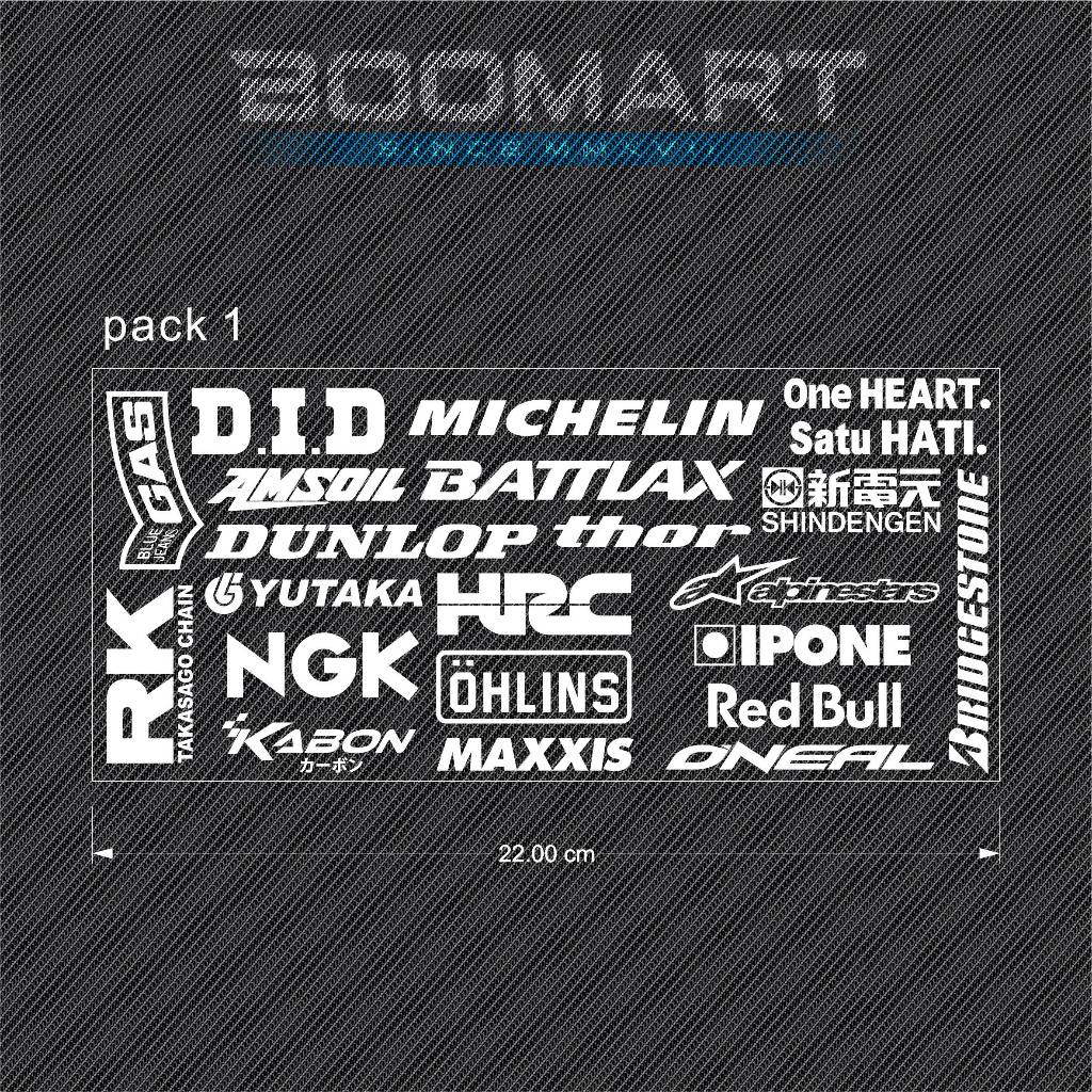 Jual STICKER PACK SPONSOR OTOMOTIF cetak uv tinta putih | Shopee Indonesia