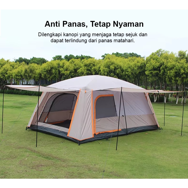 Jual Tenda Camping Keluarga 2 Ruang Full Cover 3-4 Orang Waterproof ...