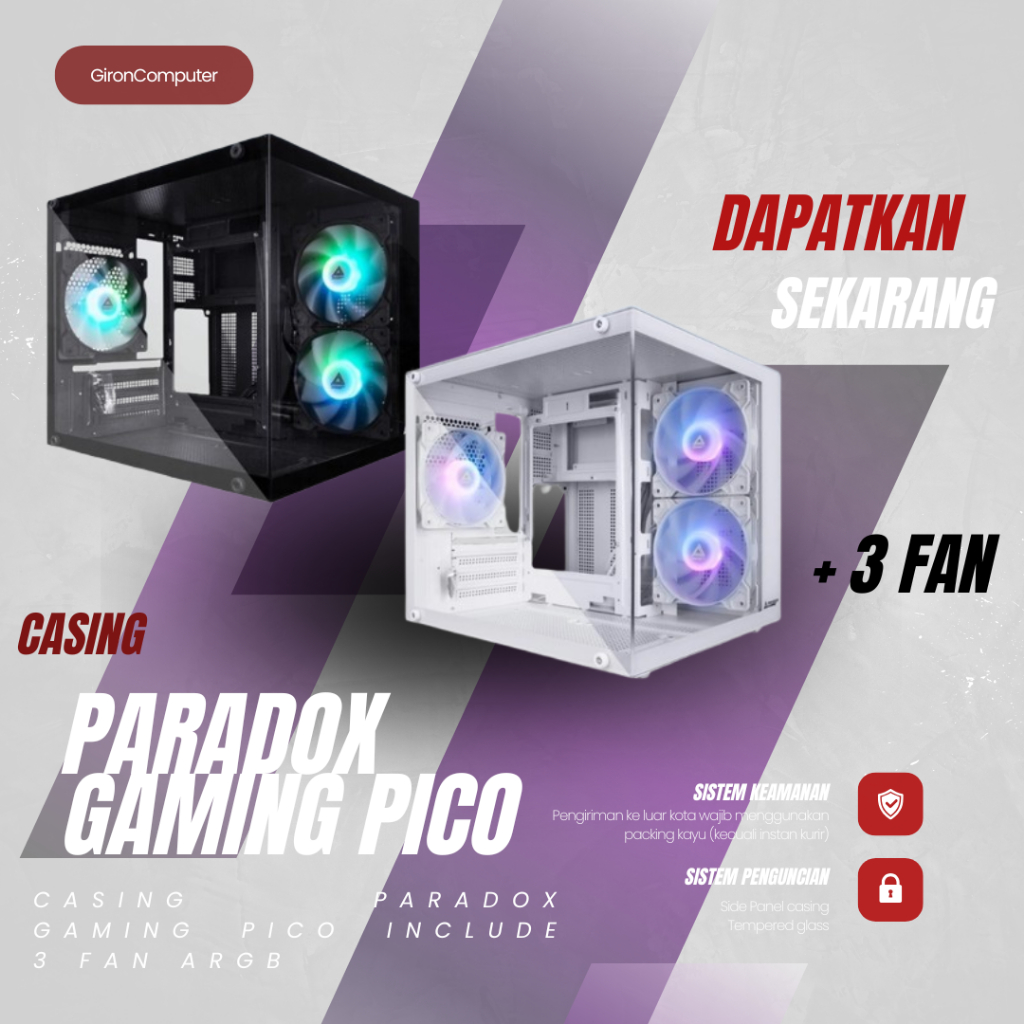 Jual Casing Paradox Gaming PICO Include 3 Fan ARGB | Shopee Indonesia
