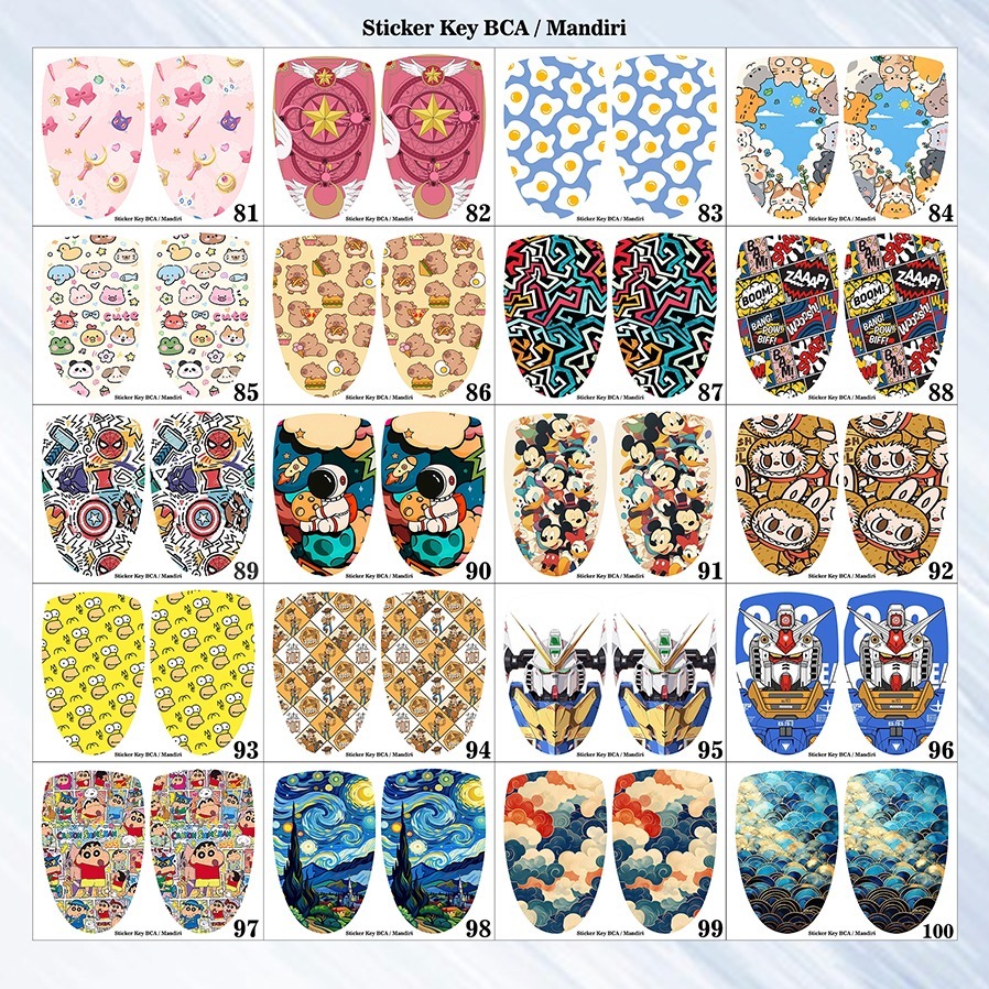 Jual Stiker Skin Key BCA ( 81-100 ) | Shopee Indonesia