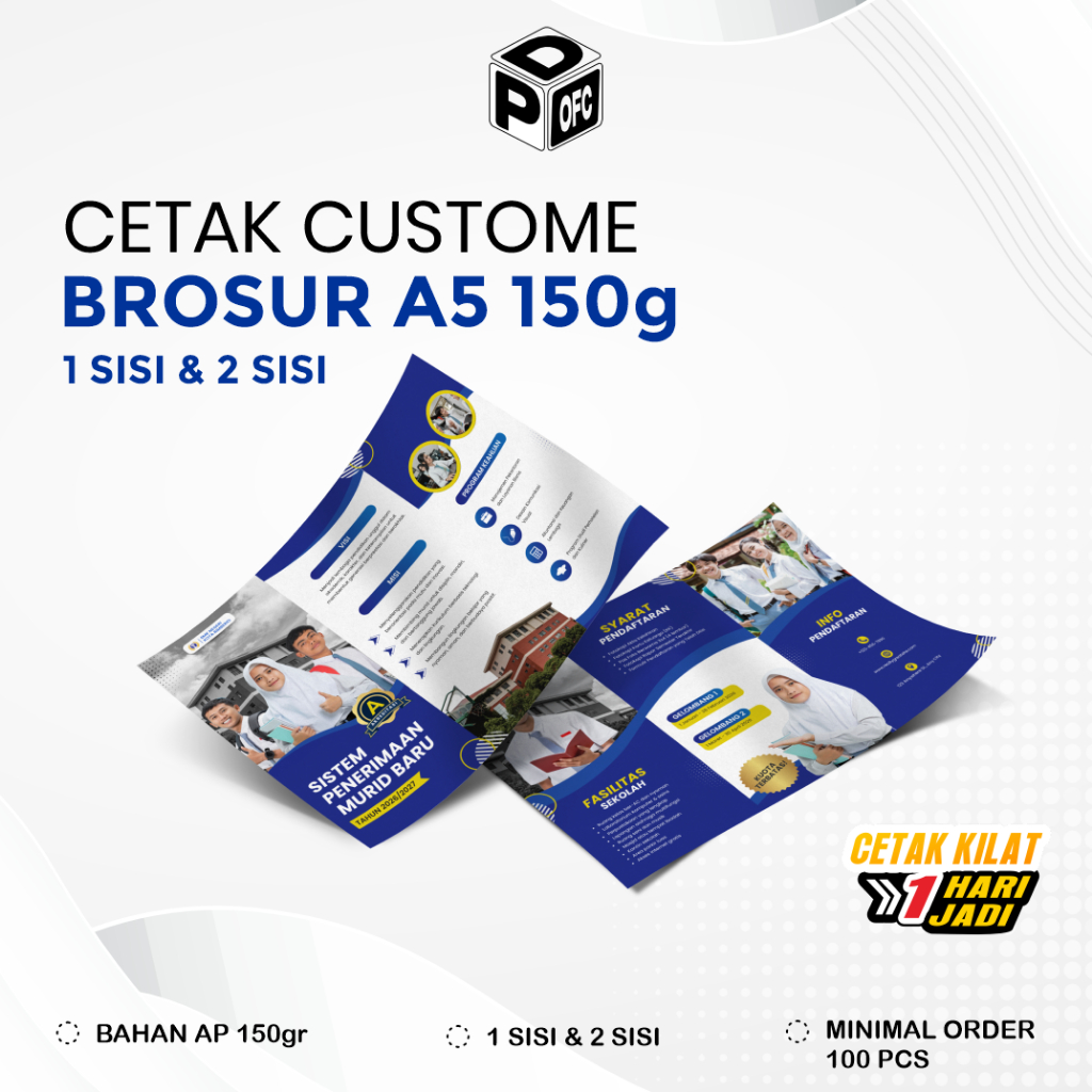 Jual CETAK BROSUR A5 MURAH CEPAT | BROSUR A5 | CEPAT MURAH | AP 150 GSM 1 SISI | 2 SISI Murah ...