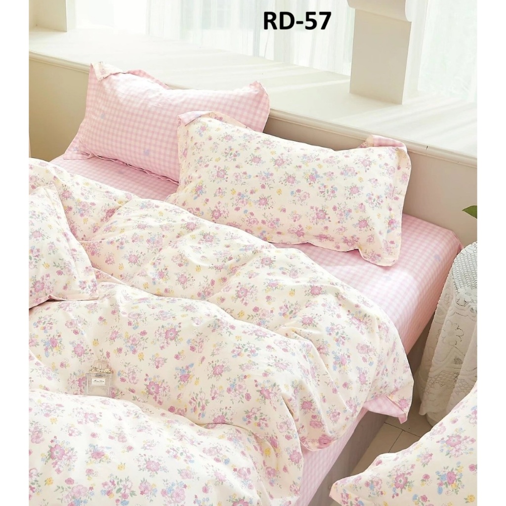 Jual sprei bahan katun Taiwan cvc kode RD-57 motif bunga (belum ...