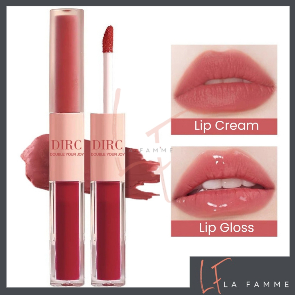 Jual DIRC 2in1 Lipstick Matte & Glossy Lip Mud Lip Cream Lip Glossy Dua ...