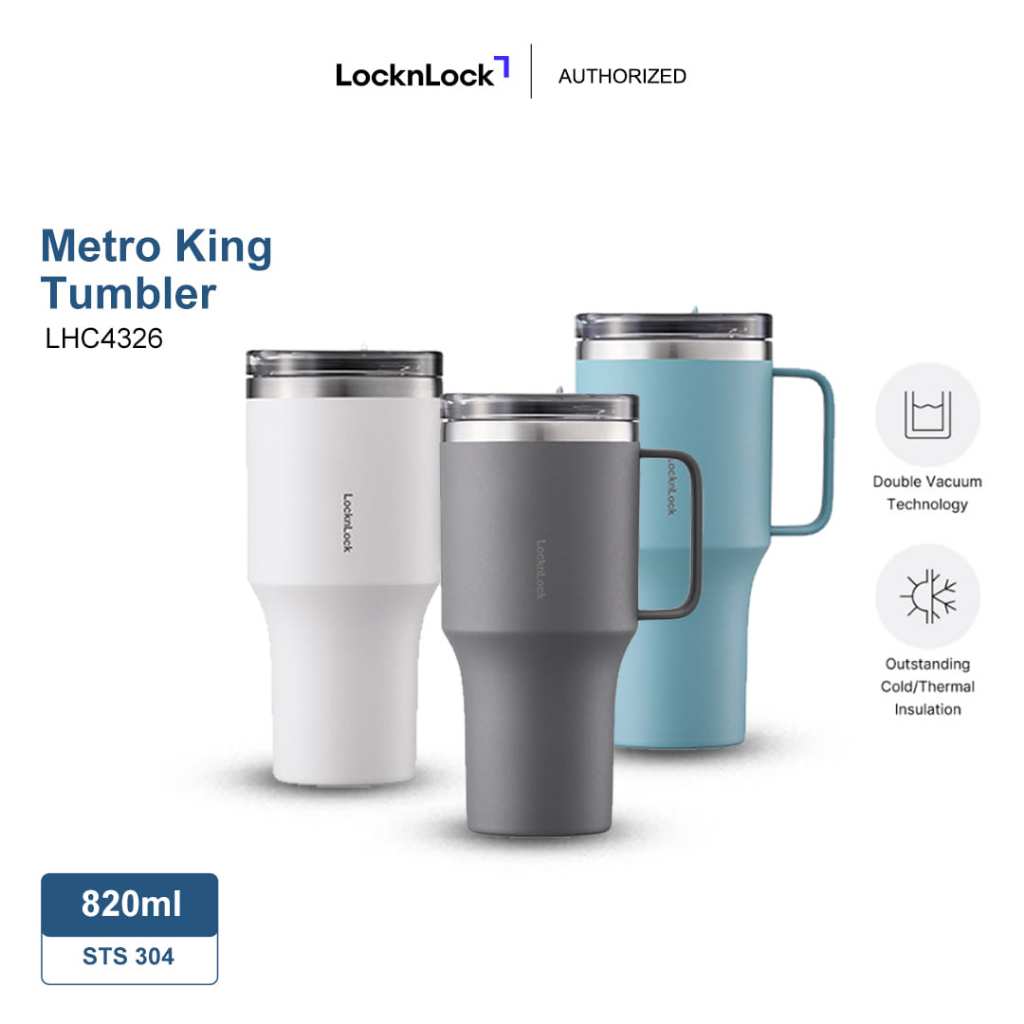 Jual LocknLock Metro King Tumbler 820ml - LHC4326 Stainless Vacuum Insulated Portable Thermos ...