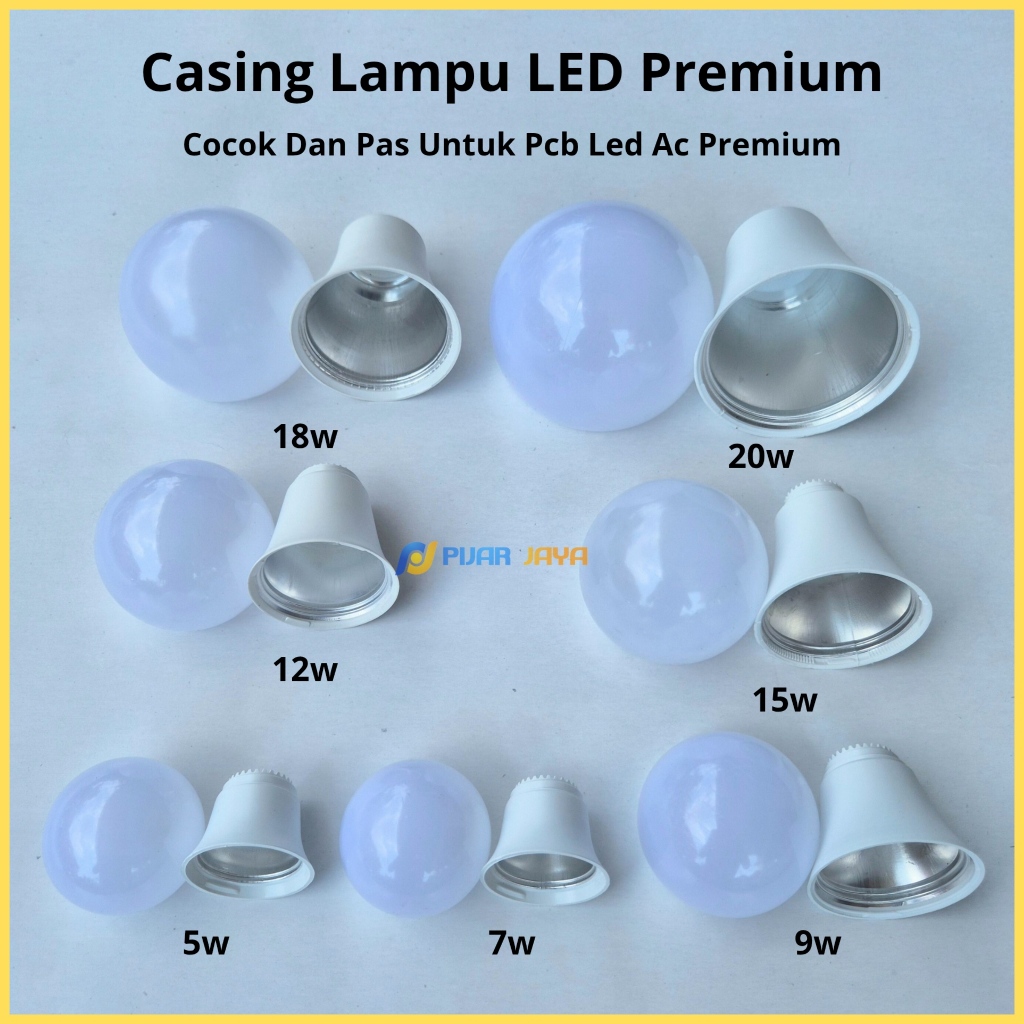 Jual Casing Lampu LED Premium 5 7 9 12 15 18 20 25 30 40 Watt Kesing ...