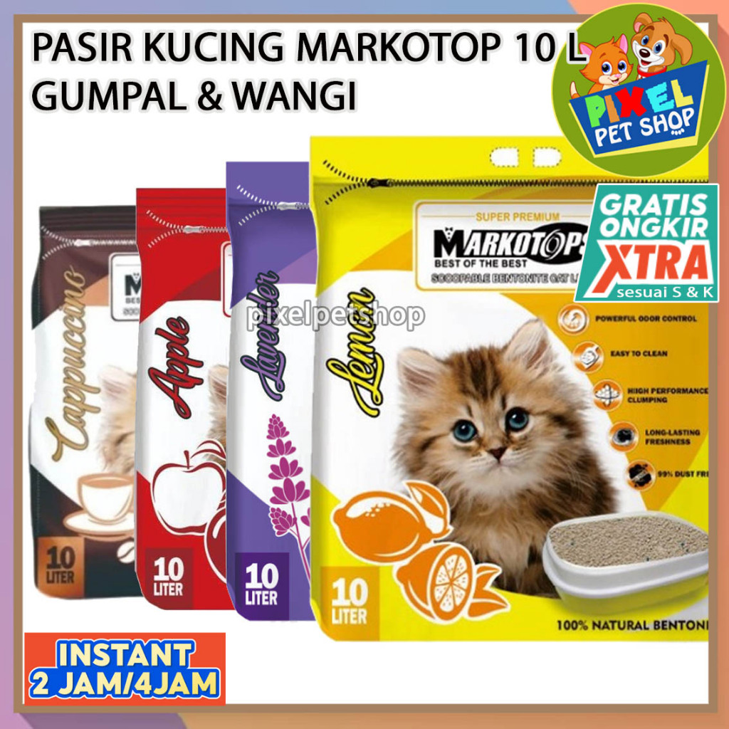 Jual MARKOTOPS MARKOTOP 10 L pasir kucing bentonite, pasir gumpal wangi ...