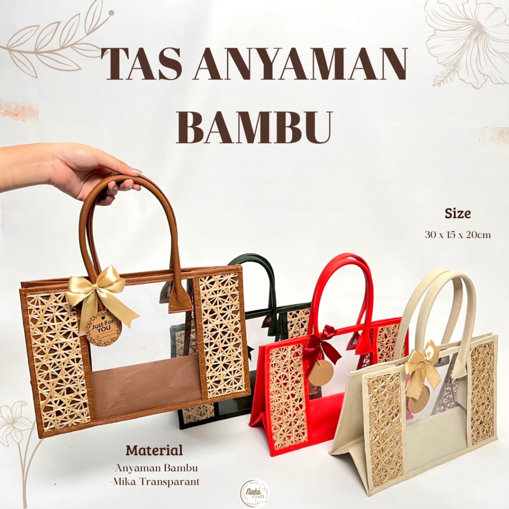 Jual Nata Craft-Tas Mika Kombinasi Bambu / Tas Hampers Lebaran ...