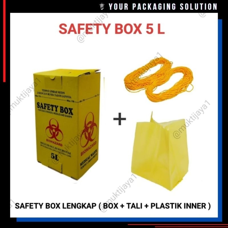 Jual SAFETY BOX 5 LITER SAMPAH MEDIS /Safety Box/Alkes/Bio Hazard ...