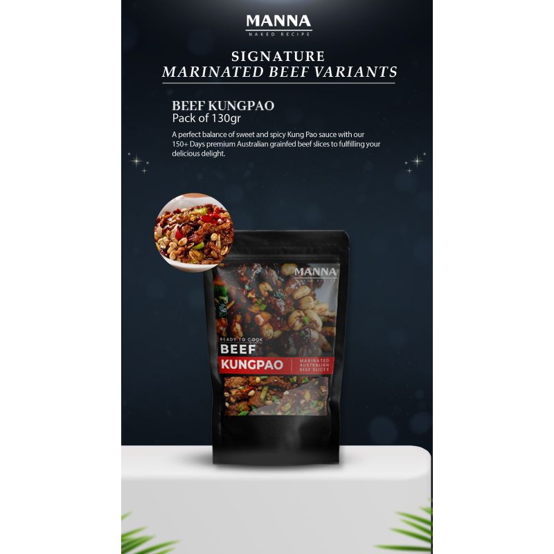 Jual MANNA SIGNATURE MARINATED BEEF VARIANTS - BEEF KUNGPAO - (FROZEN ...