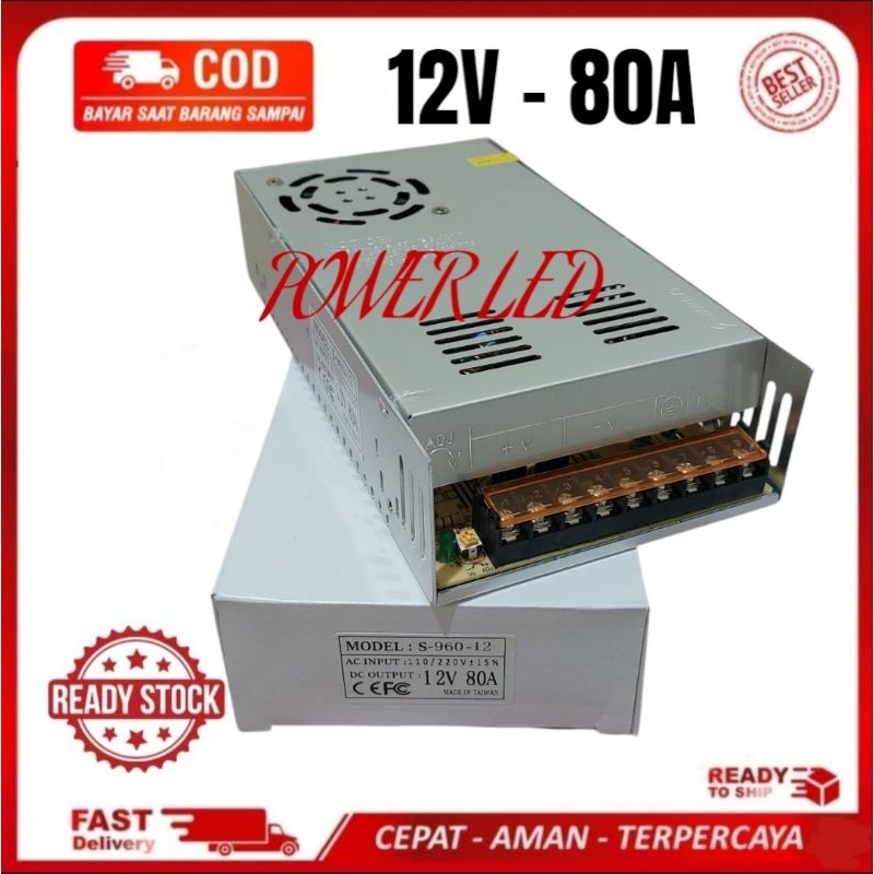 Jual Power Supply 12V 80A HIGH Power Supply 12Volt 80 Amper Murni 80a 80 a | Shopee Indonesia