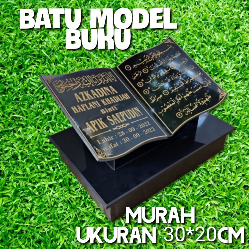 Jual Batu Nisan Model Buku Ukiran Grafir Ukuran 30 cm x 20 cm ...