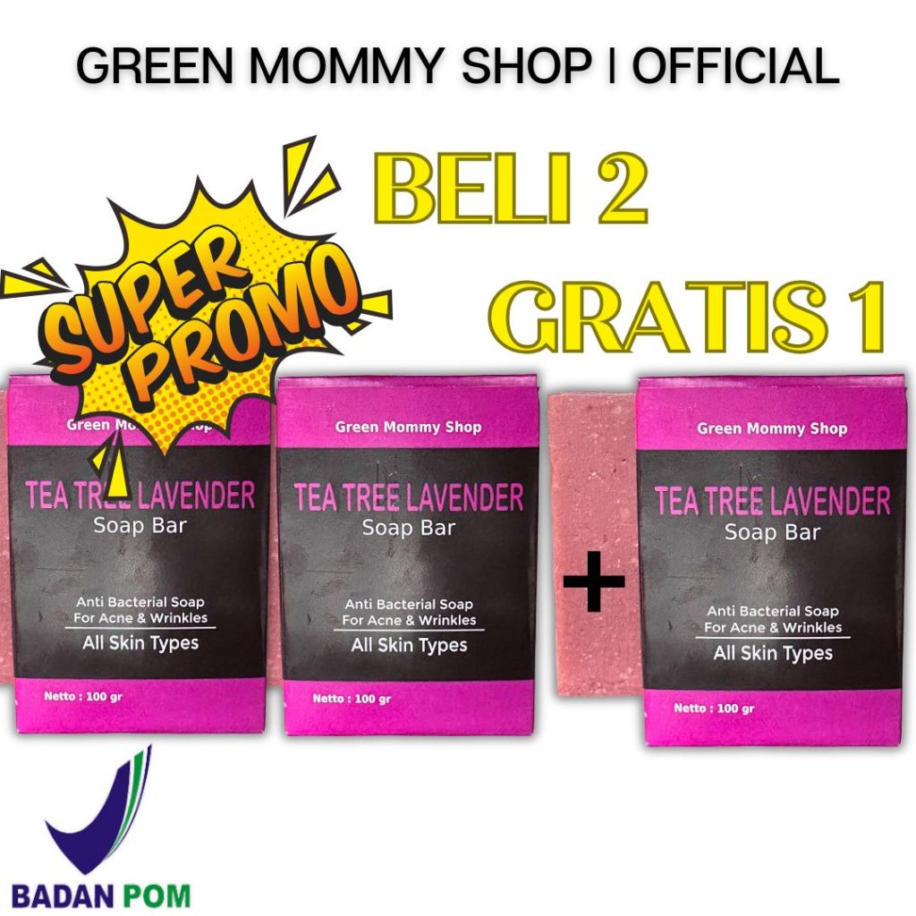 Jual Sabun Tea Tree Lavender Anti Jerawat & Komedo | Sabun Wajah Tubuh ...