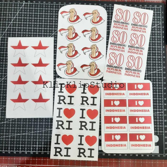 Jual Sticker stiker pipi merah putih tempelan pipi bendera Indonesia 17 ...