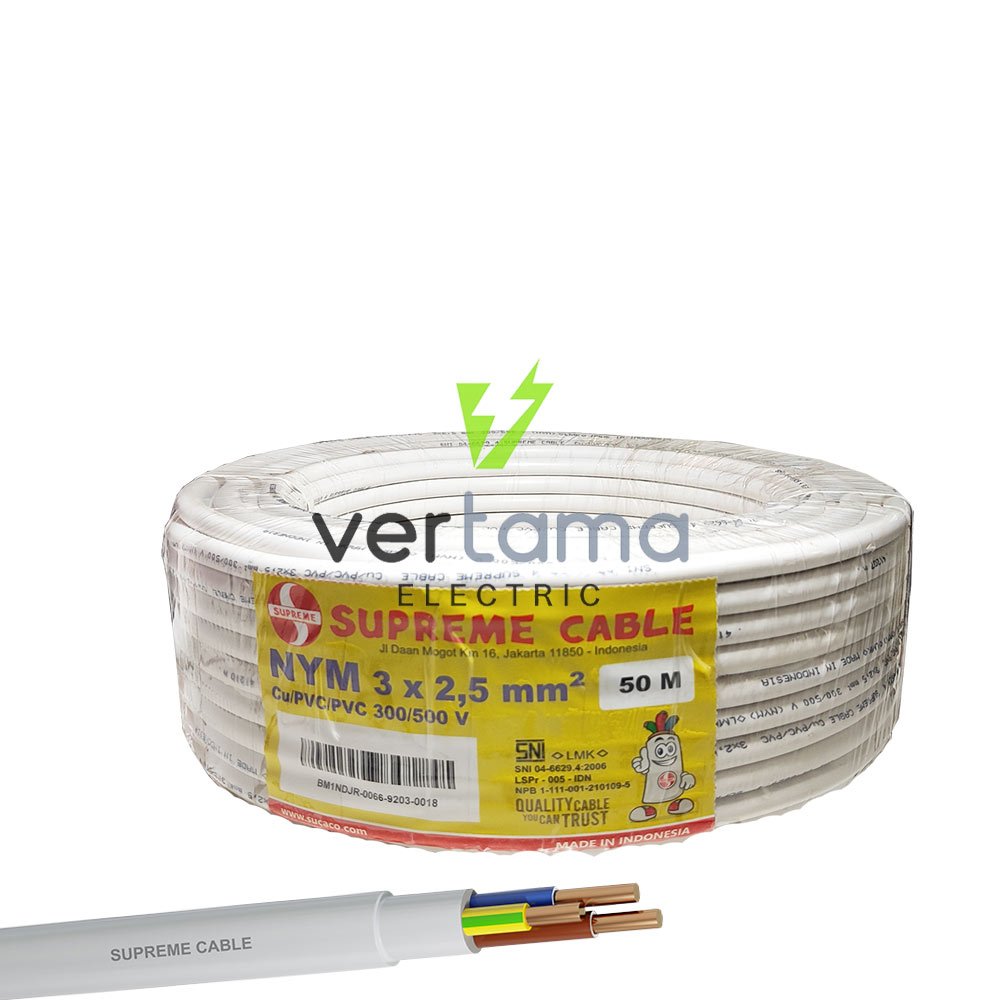 Jual Kabel Listrik Kawat Tunggal Supreme NYM 3 x 2,5 Roll 50meter | Shopee Indonesia