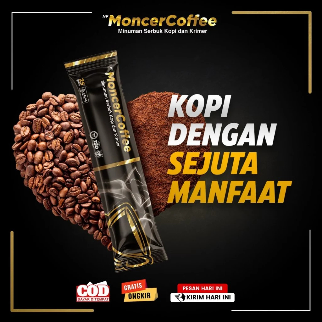 Jual 1 BOX MONCER COFFEE Original Asli Kopi Herbal Stamina Pria | Halal ...