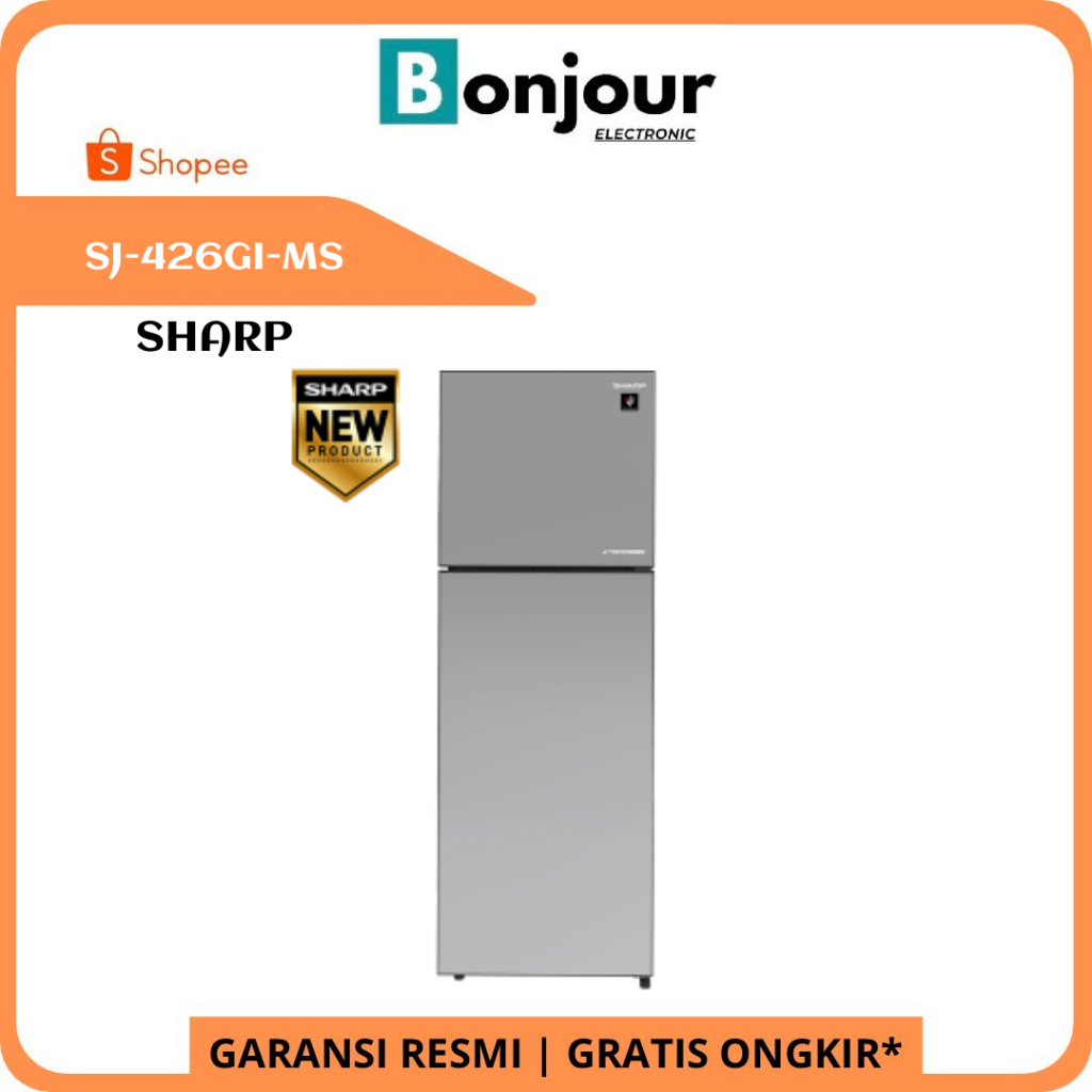 Jual Kulkas Sharp 2 Pintu SJ-426GI-MS Inverter Kulkas Top Freezer ...
