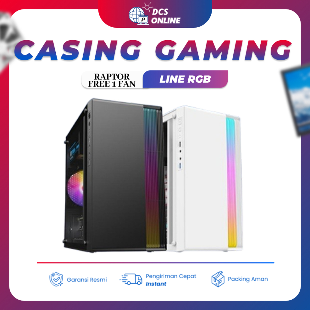 Jual Casing Power Up Raptor Line M-ATX Free 1 Fan Strip RGB With PSU ...