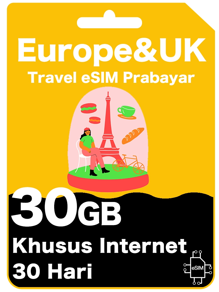 Jual Europe & UK Turkey eSIM – 30GB Data in 34 Countries | 5G Speed Hotspot Sharing | Multiple ...
