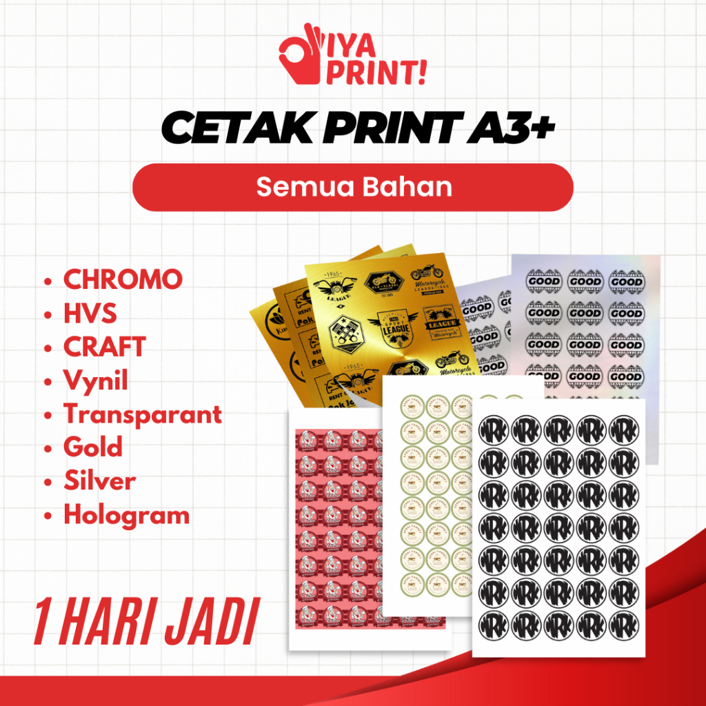 Jual Print Sticker Label A3+ Print & Cut - Cetak Stiker Custom Murah ...