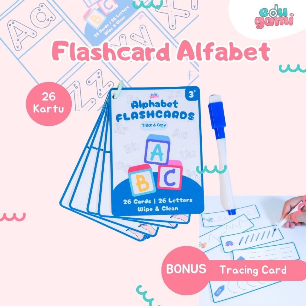 Jual edugami.id Flashcard Alfabet Kartu Edukasi Anak Tracing Card ...
