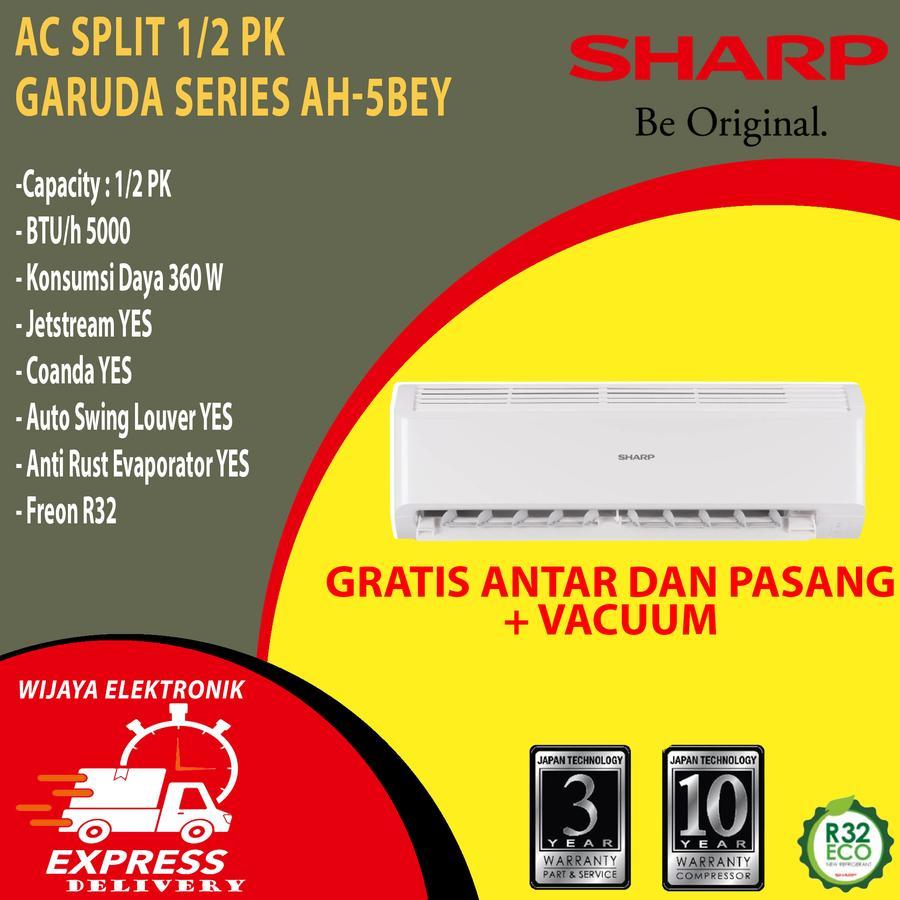 Jual AC Sharp AH-5BEY + PASANG DAN ANTAR / AC Split SHARP 1/2 PK Garuda ...