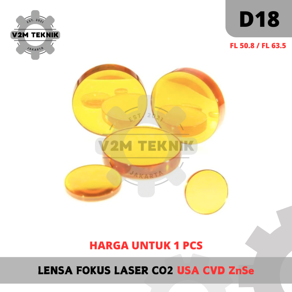 Jual Lensa Fokus Laser USA CVD ZnSe D18 FL50.8mm FL63.5mm / Laser Lensa ...