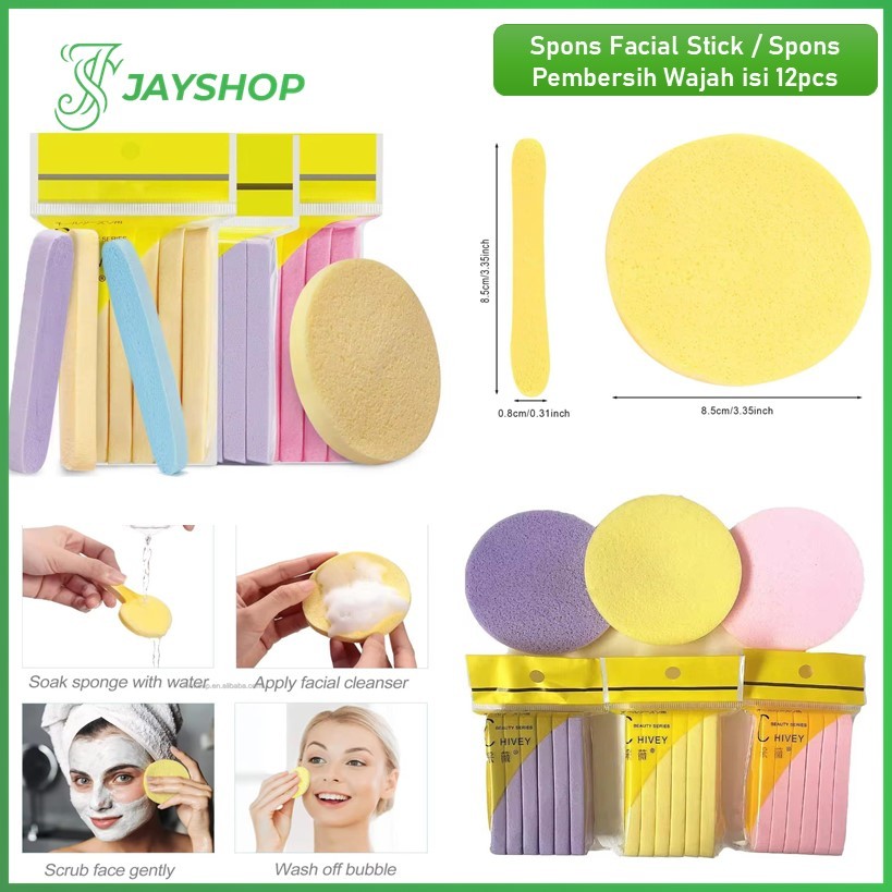 Jual Spons Stik Kentang Pembersih Muka Isi 12pcs Sponge Stik Kentang ...