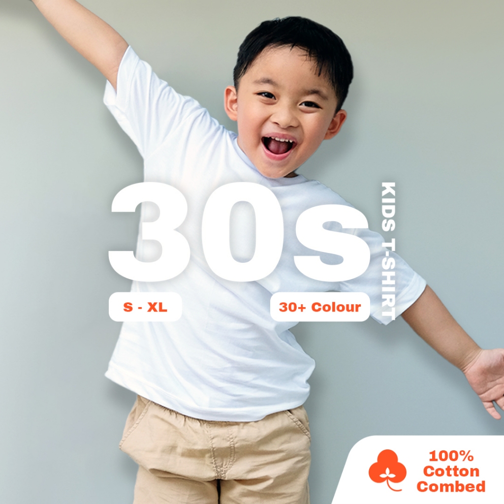Jual Kaos Polos Premium Anak Cotton Combed 30s Kids Tshirt Umur 1-8 ...