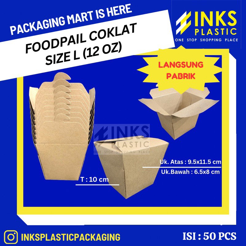 Jual FOOD PAIL KRAFT COKLAT L FOODPAIL RICE BOX(50 pcs) | Shopee Indonesia
