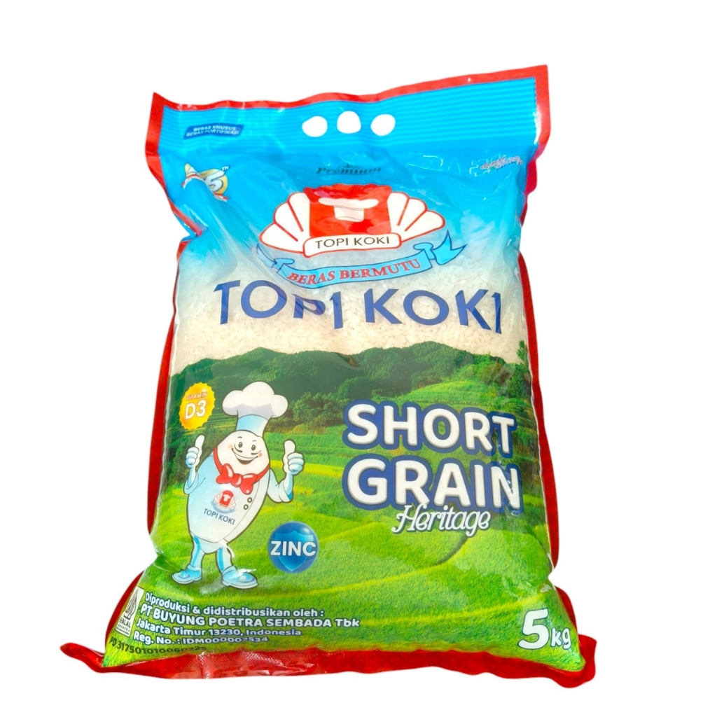 Jual TOPI KOKI BERAS KHUSUS SHORT GRAIN HERITAGE 5KG | Shopee Indonesia