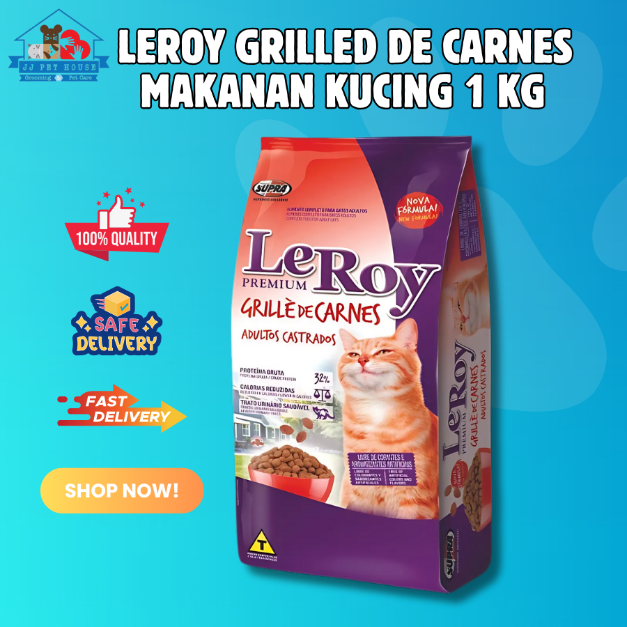 Jual MAKANAN KUCING LEROY ADULT GRILLED DE CARNES 1 KG MDT7311 / DRY ...