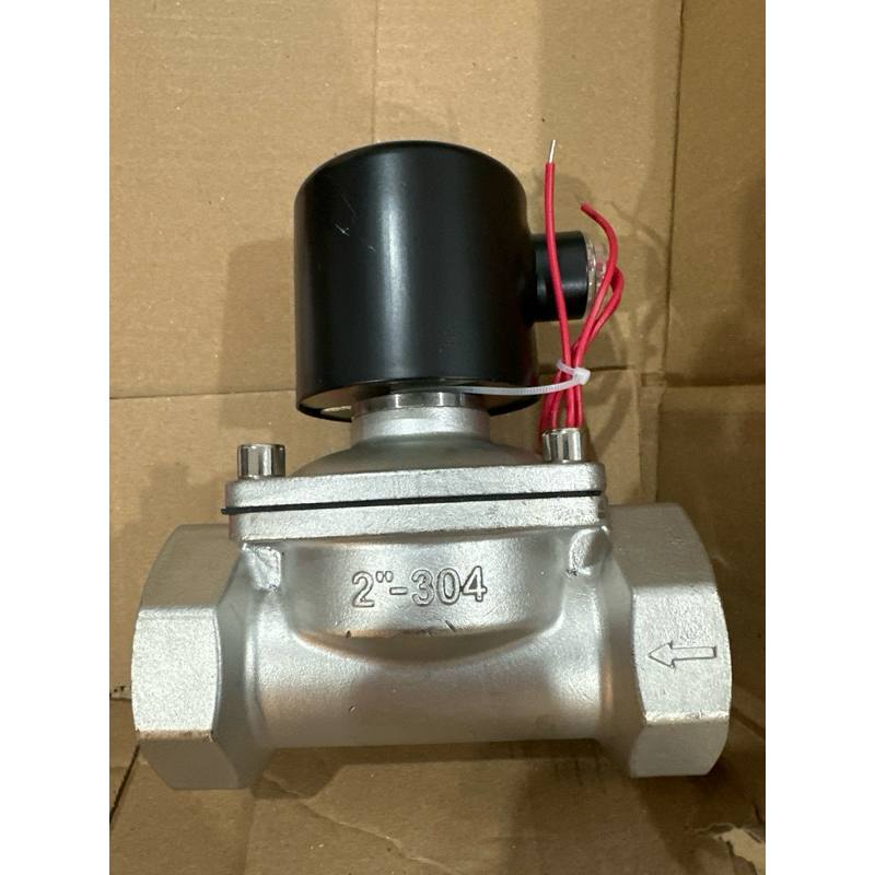 Jual Solenoid valve 2 inch stainless steel 304, 2W-500-50, AC220V, Max 10kg/cm2 bagus ...