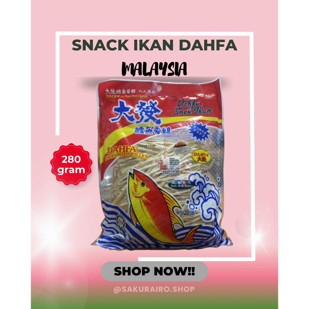 Jual SNACK IKAN DAHFA MALAYSIA UKURAN 280GRAM|DAHFA DRIED FISH FILLED ...