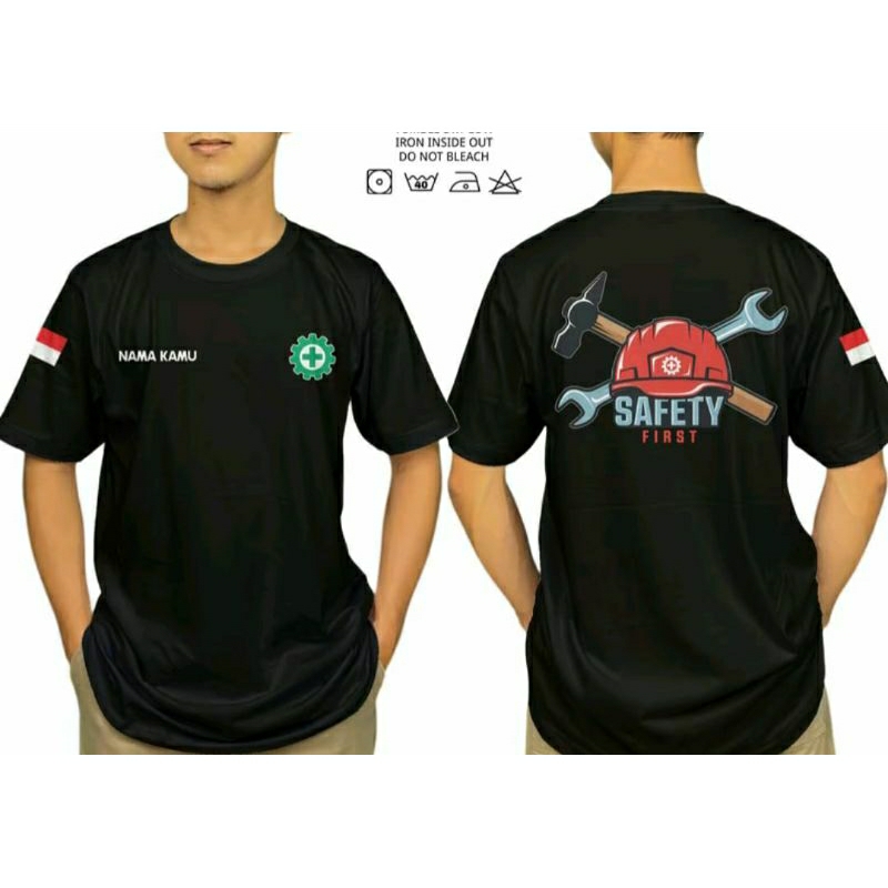 Jual KAOS SAFETY FIRST FREE NAMA DADA MODEL HELM PALU OBENG | Shopee ...