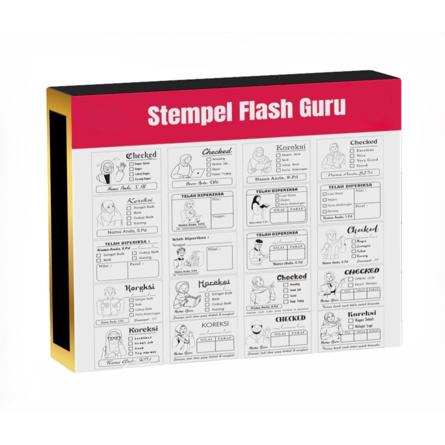 Jual 20 Stempel Flash Guru - Template Bisa Edit Siap Cetak Format CDR ...