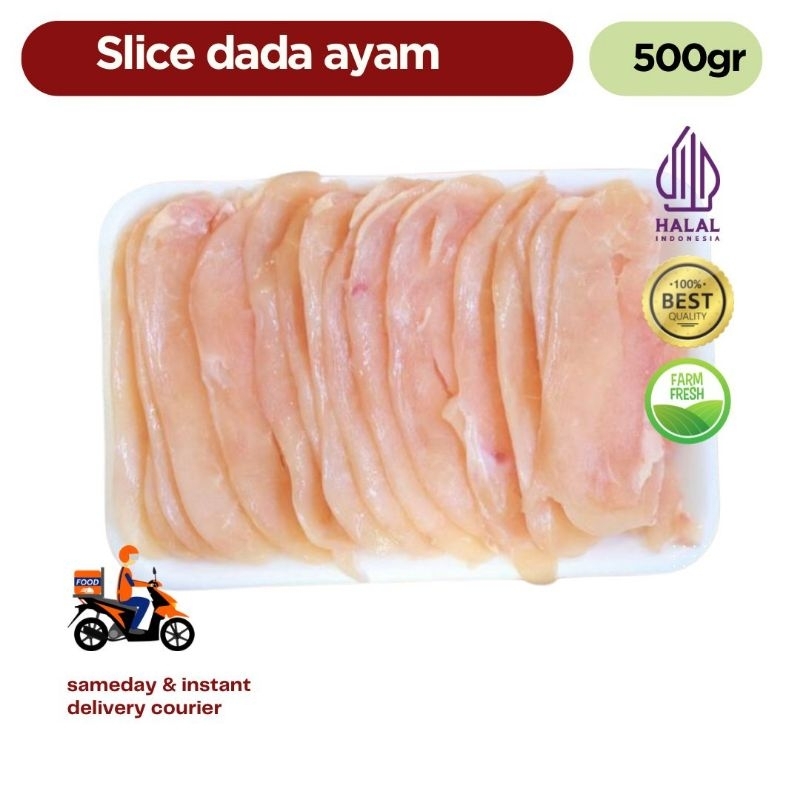 Jual Slice Dada Ayam 250gr & 500gr / Chicken Thin Sliced Halal | Shopee ...