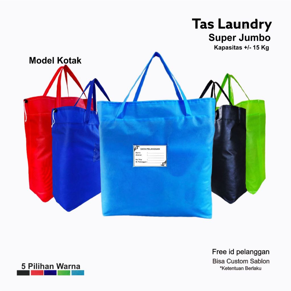 Jual Super Tebal Tas Laundry Super Jumbo Model Kotak Kapasitas 15kg ...