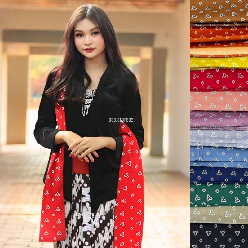 Jual Selendang Batik Motif Jumputan/Selendang Kebaya/Selendang Wisuda ...