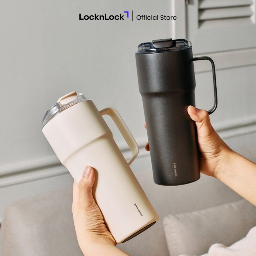 Jual LocknLock Metro Cafe Ceramic Coating Tumbler With Handle 750ml ...