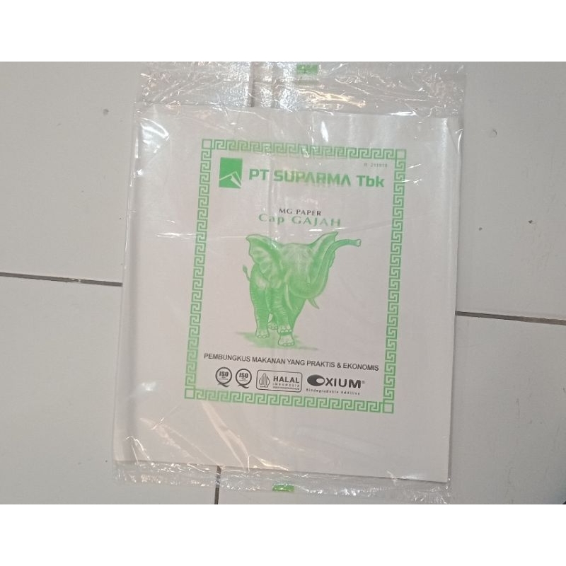 Jual MG paper cap gajah / kertas burger / kertas nasi / kertas kfc ...