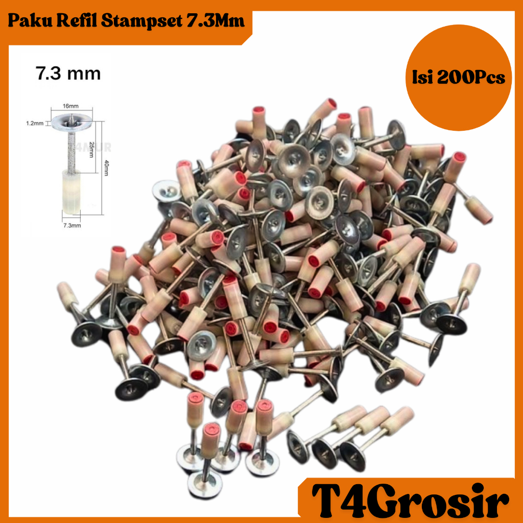 Jual Paku STD Baja Ramset Lurus Paku Stamset isi 200Pcs paku boset ...