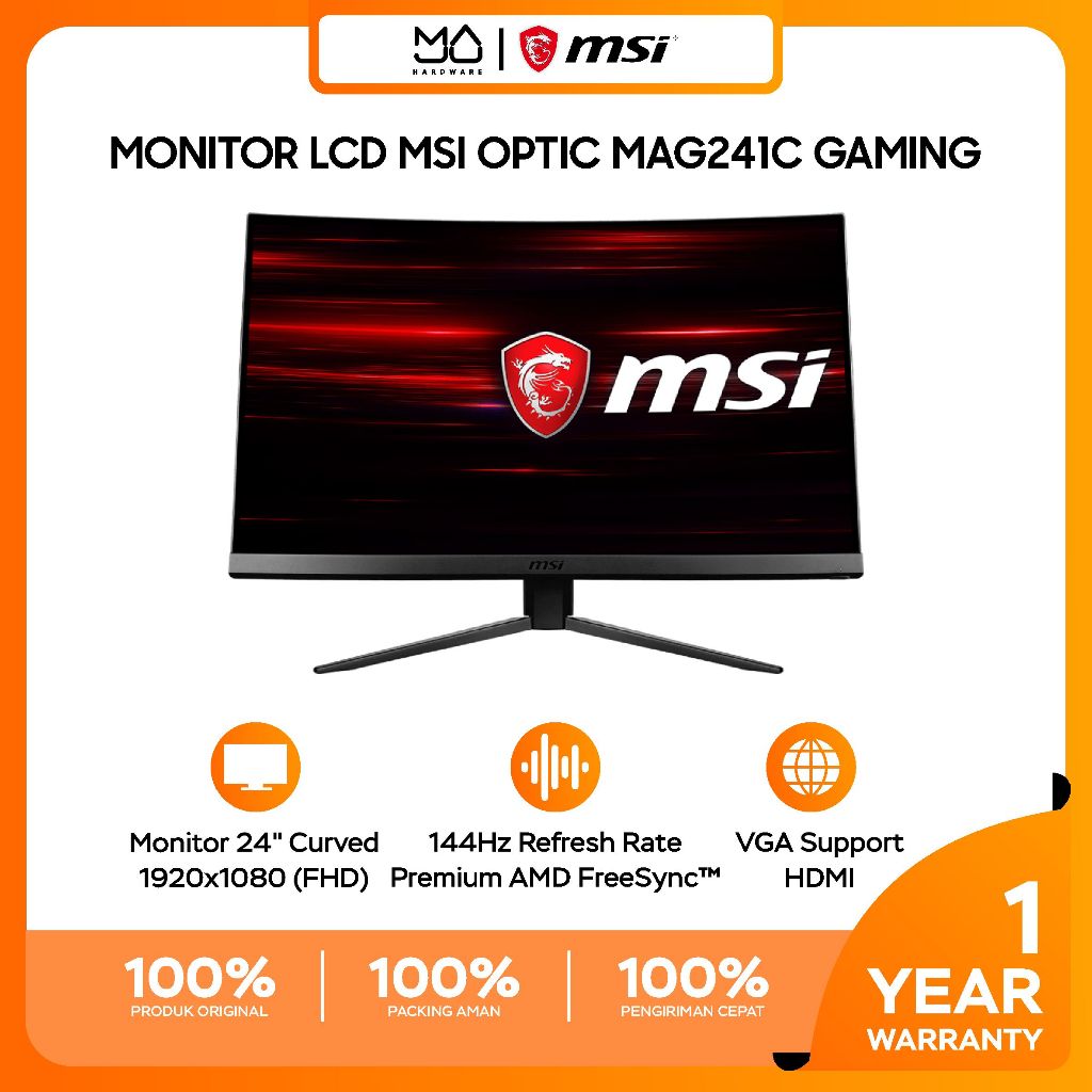 Jual Monitor MSI Optix MAG241C LED Gaming Monitor 24 Inch Full HD ...