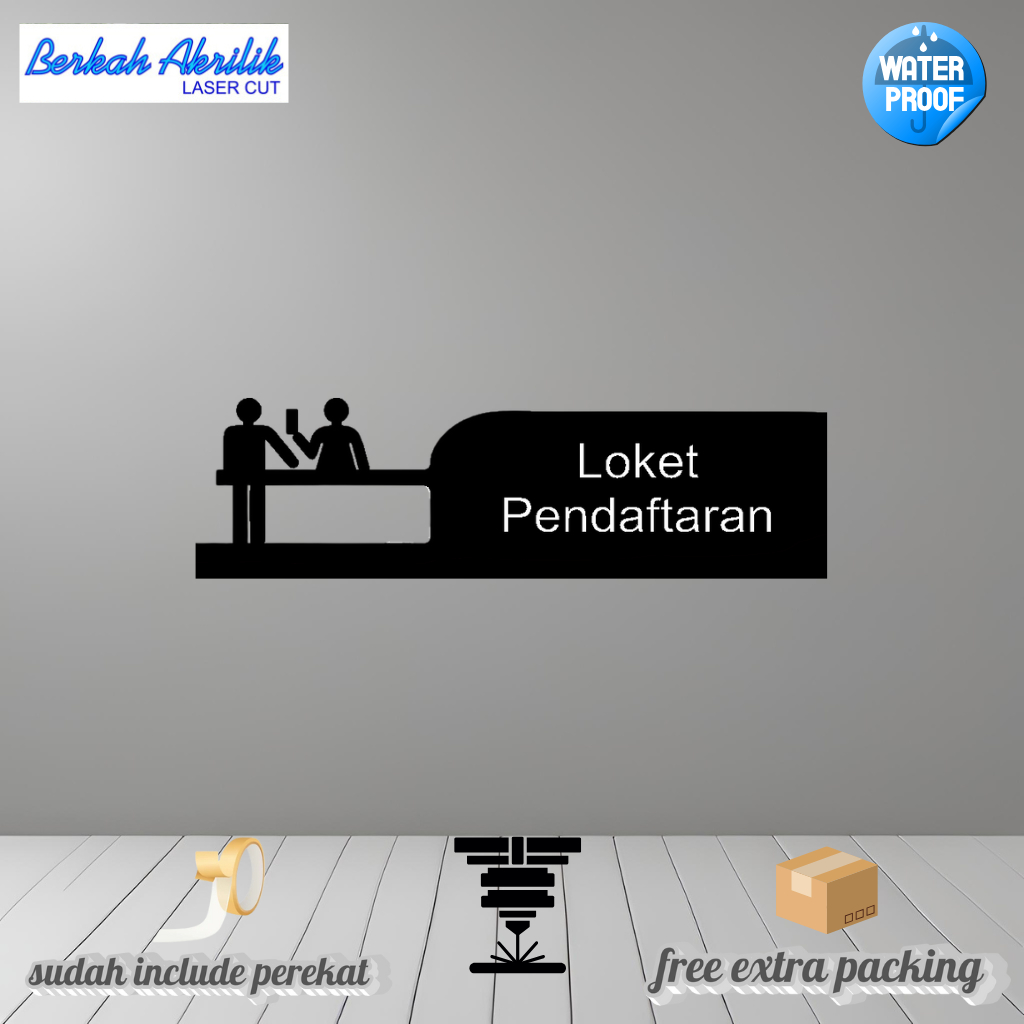 Jual Sign Akrilik Loket Pendaftaran Hollow UV Print Sign Board | Shopee ...