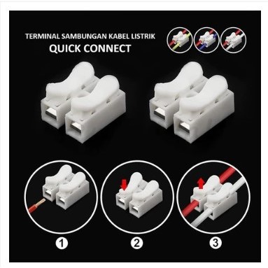 Jual Sambungan Kabel Listrik/ 2 Kabel Quick Connect Wiring Electric/2 Wire Connector Spring ...