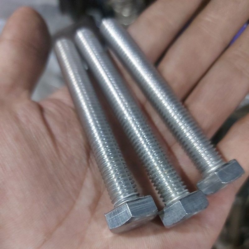 Jual Baut Hex M10x75 Stainless Steel SS316 A4-70 Full Thread Kunci 16 ...