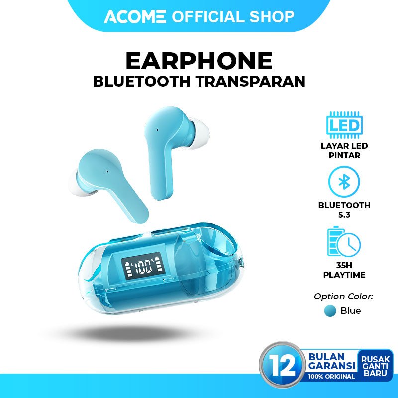 Jual ACOME AT02 Headset Earphone Wireless Earbuds TWS BASS Bluetooth 5. ...