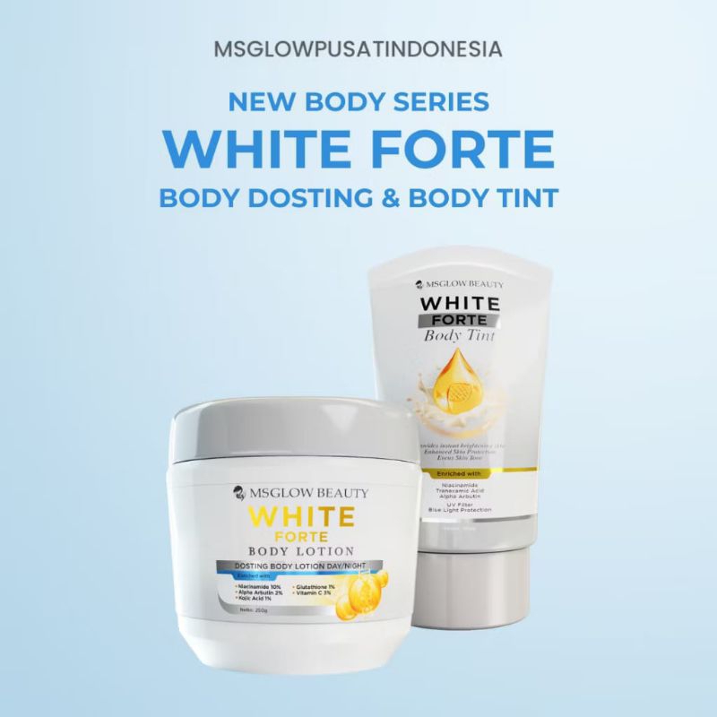 Jual MS GLOW BODY DOSTING WHITE FORTE || BODY FORTE BODY TIN - ORIGINAL ...