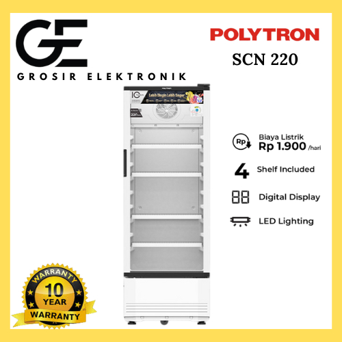 Jual Showcase Polytron SCN 180 / SCN 220 4 rak display cooler Low Watt ...